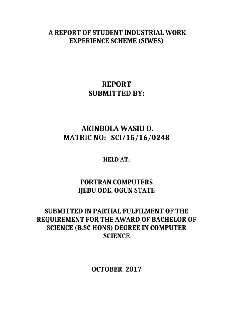 siwes report cmp | PDF | Computer Network | Central Processing Unit