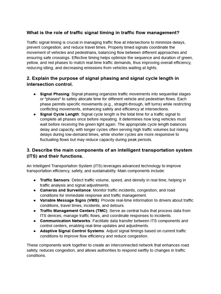 Traffic Engineering - Traffic Flow and Control | PDF | Traffic ...