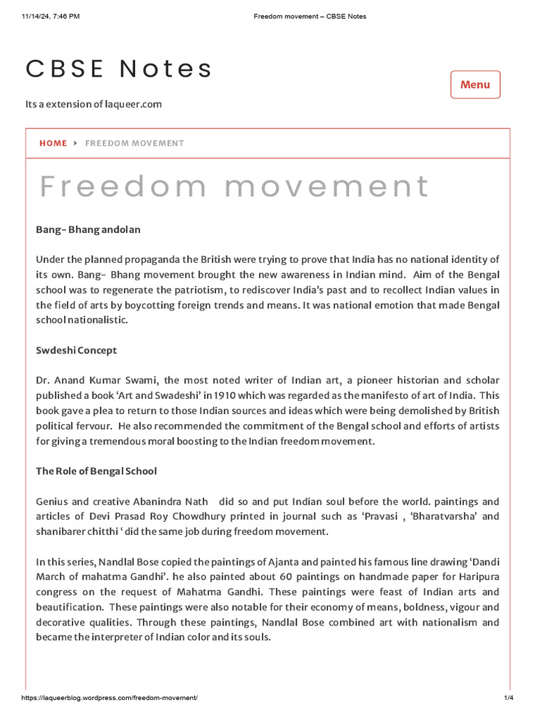Bang-Bhang Andolan and Indian Art | PDF | Indian Independence Movement