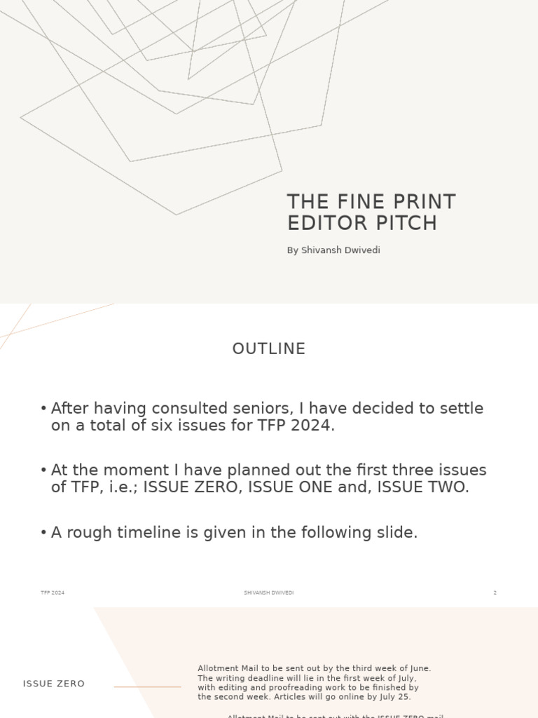 The Fine Print Editor PITCH | PDF | Written Communication