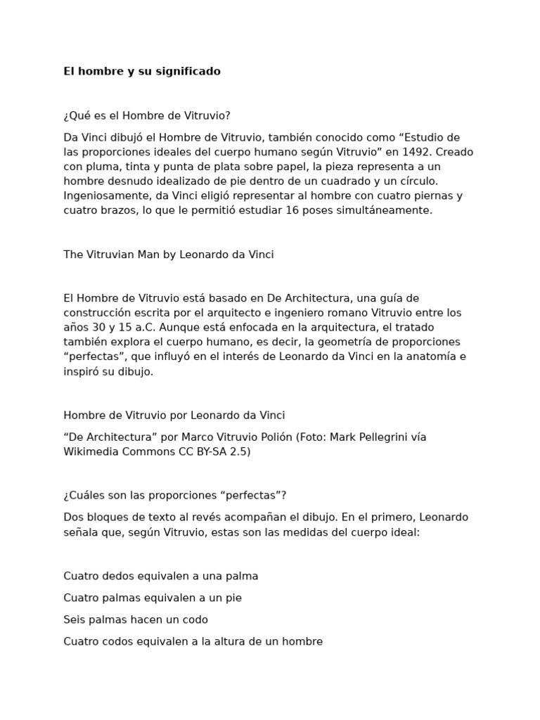 El Hombre y Su Significado | PDF | Leonardo Da Vinci