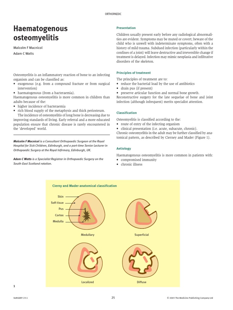 Haematogenous Osteomyelitis | PDF | Medical Specialties | Clinical Medicine