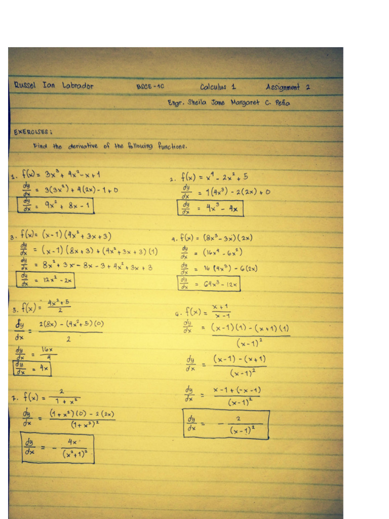 Calculus Assignment 2 | PDF