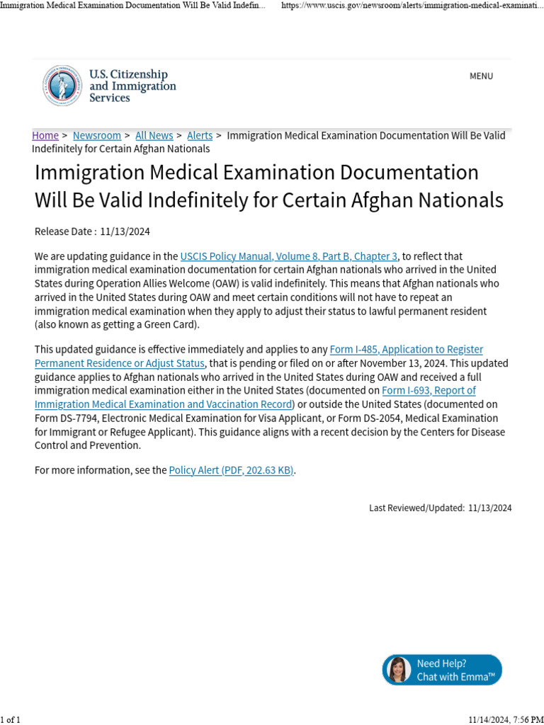 Immigration Medical Examination Documentation Will Be Valid ...