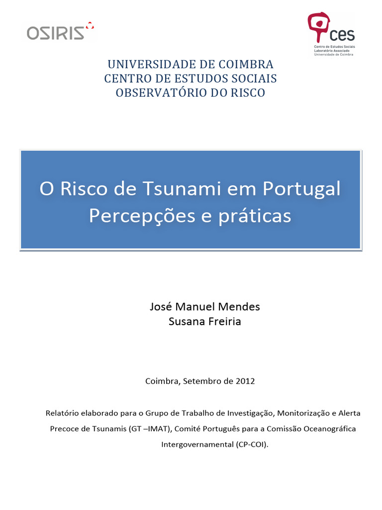 JMM Relatorio Tsunamis 2012 | PDF | Tsunami | Amostragem (Estatística)