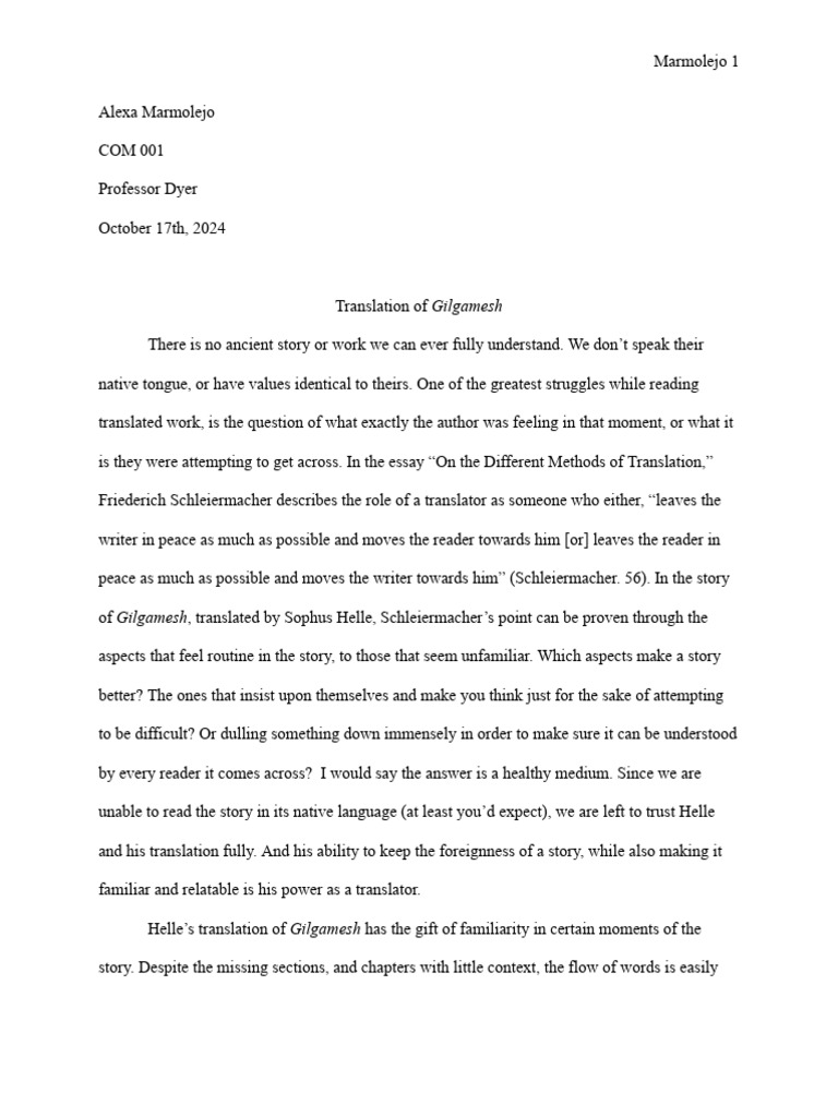 COM 001 - Short Response Paper | PDF