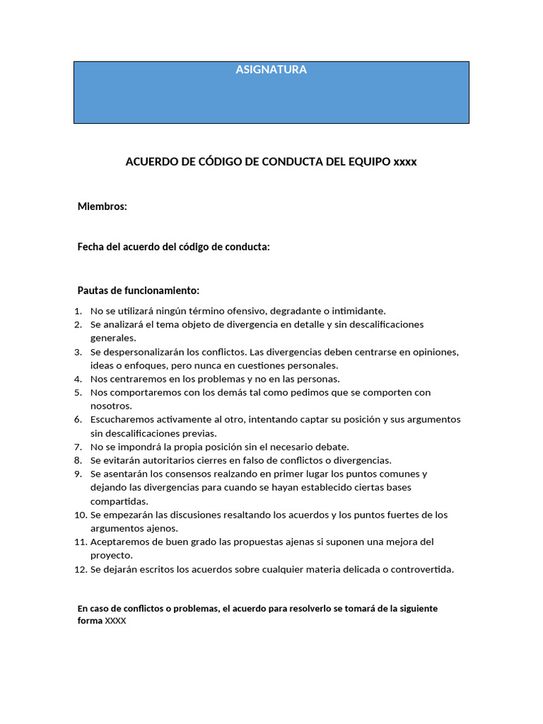 Codigo de Conducta. | PDF