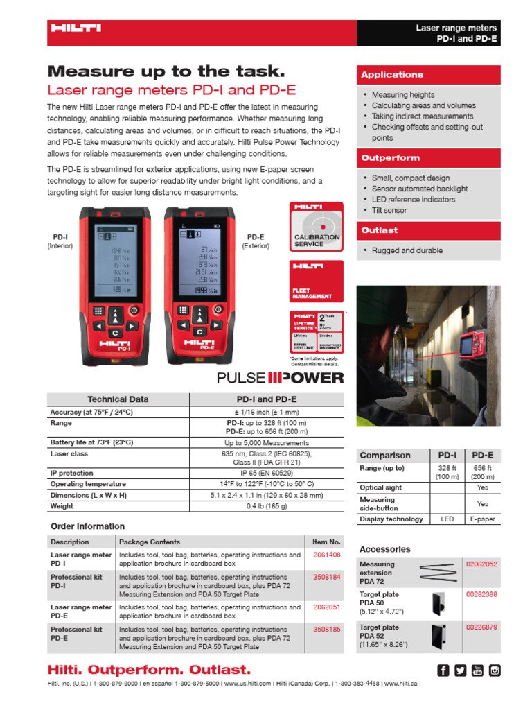 Measure Up To The Task.: Laser Range Meters PD-I and PD-E | PDF ...