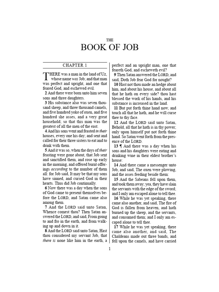 Job (KJV, 6th - 4th Century BCE) | PDF | Thou | Religious Belief And ...