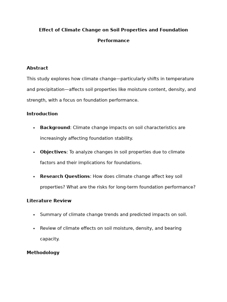 Effect of Climate Change On Soil Properties and Foundation Performance ...