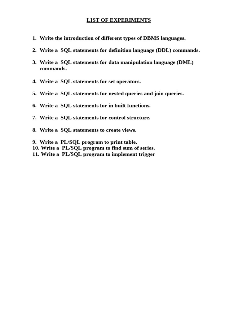 DBMS LAB Programs | PDF | Control Flow | Pl/Sql DBMS LAB Programs | PDF | Control Flow | Pl/Sql