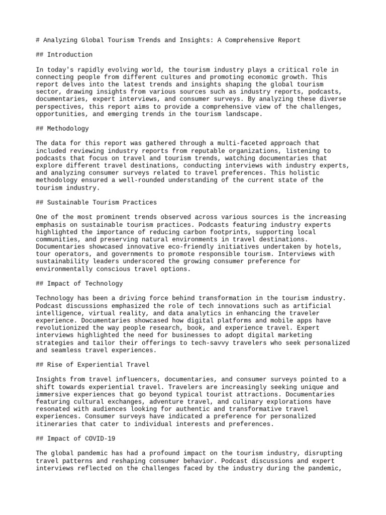 Analyzing Global Tourism Trends | PDF | Tourism | Sustainability