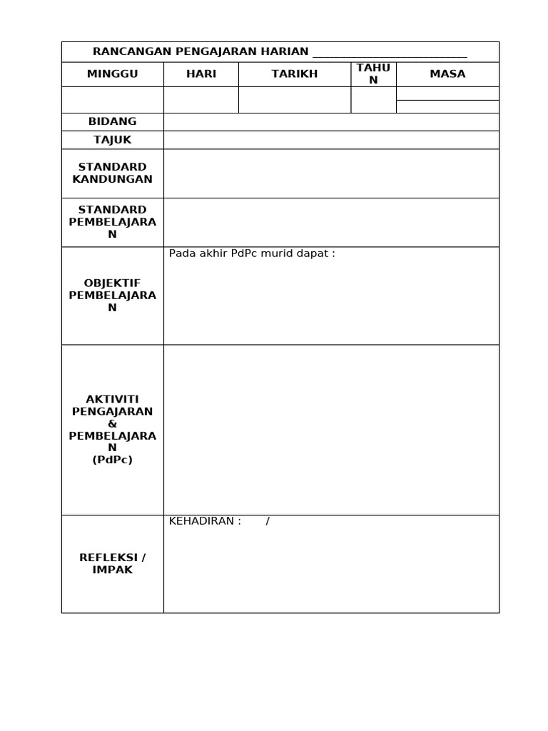01 Tapak RPH Kbat Ts25 | PDF