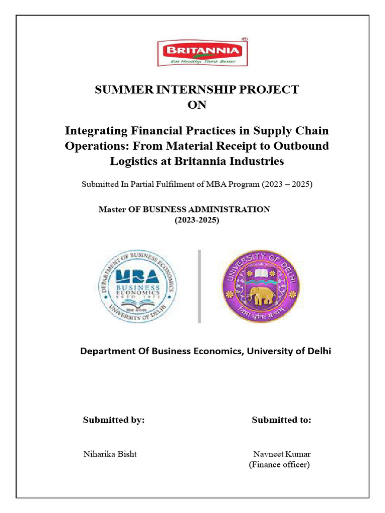 Britannia Industries - Project | PDF | Business