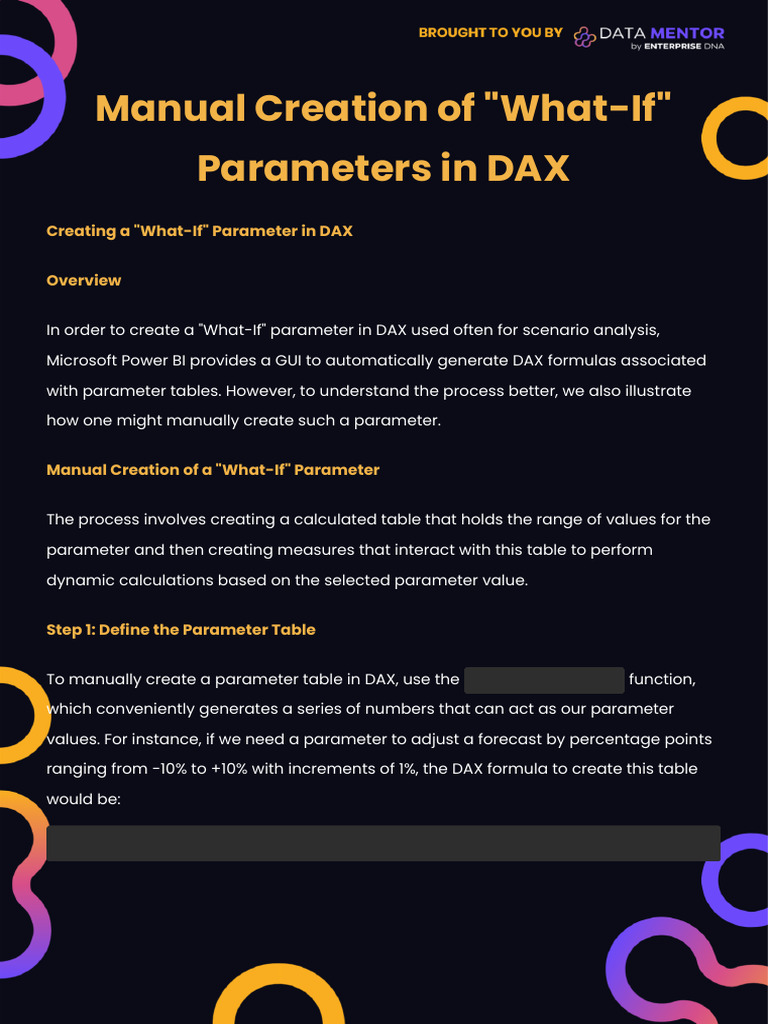 What If Parameters In Dax Pdf Parameter Computer Programming 3306