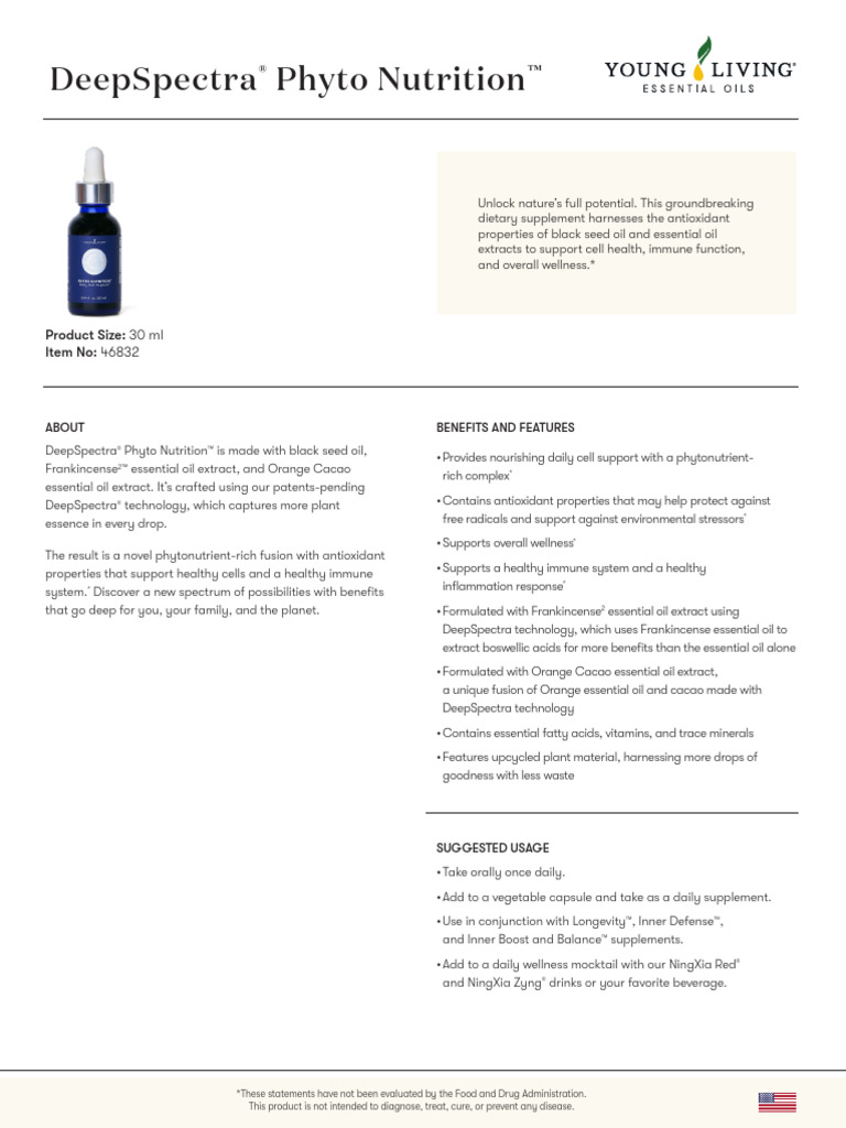 DeepSpectra PhytoNutrition PIP US 1 | PDF | Dietary Supplements | Essential Oil