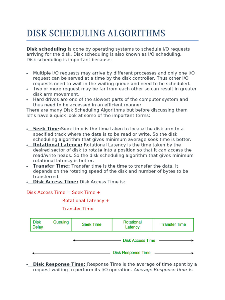 Disk Scheduling Algorithms Pdf Disk Storage Scheduling Computing