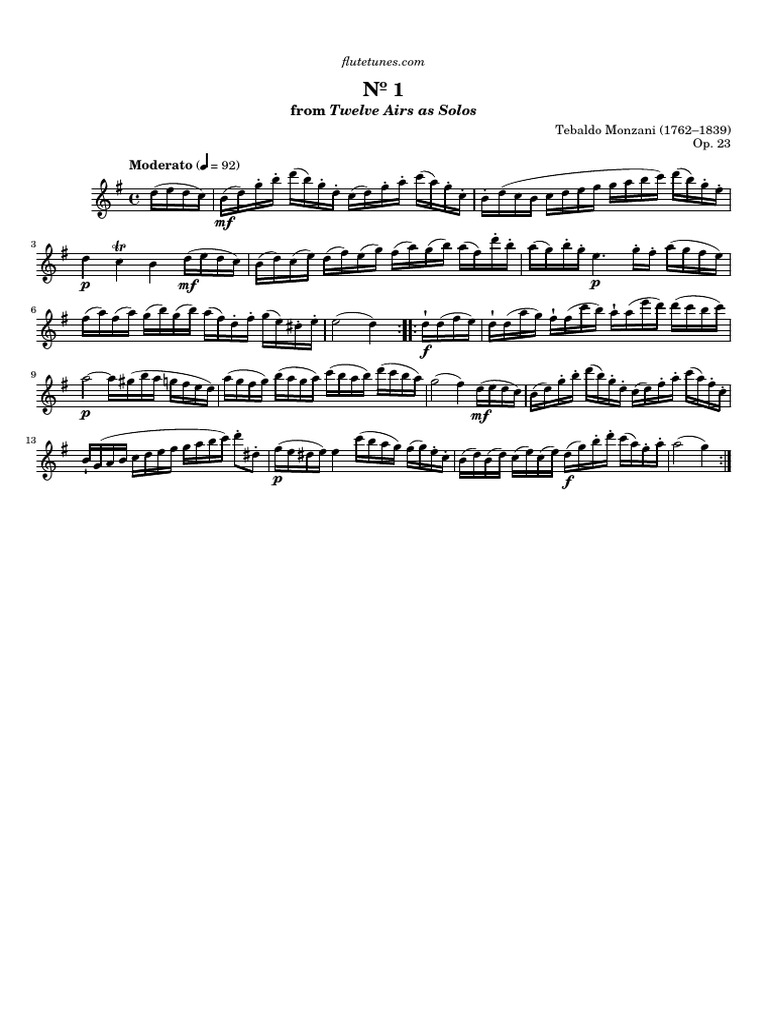 Monzani 12 Airs Op23 No1 | PDF