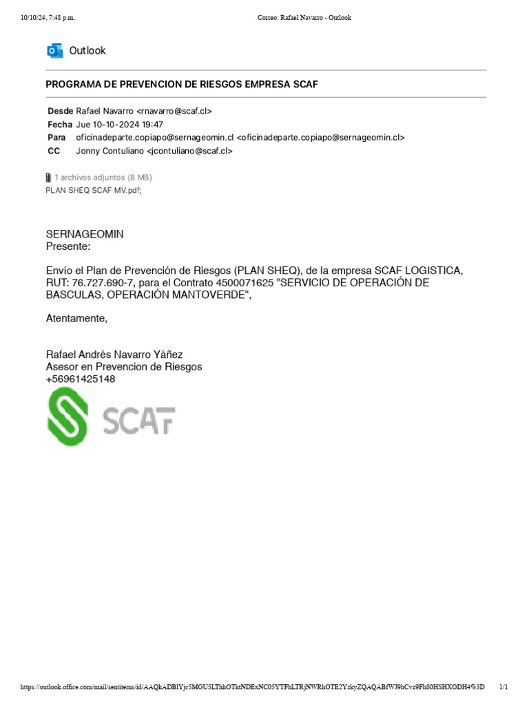 Plan Sheq Scaf MV | PDF | Seguridad y salud ocupacional | Auditoría