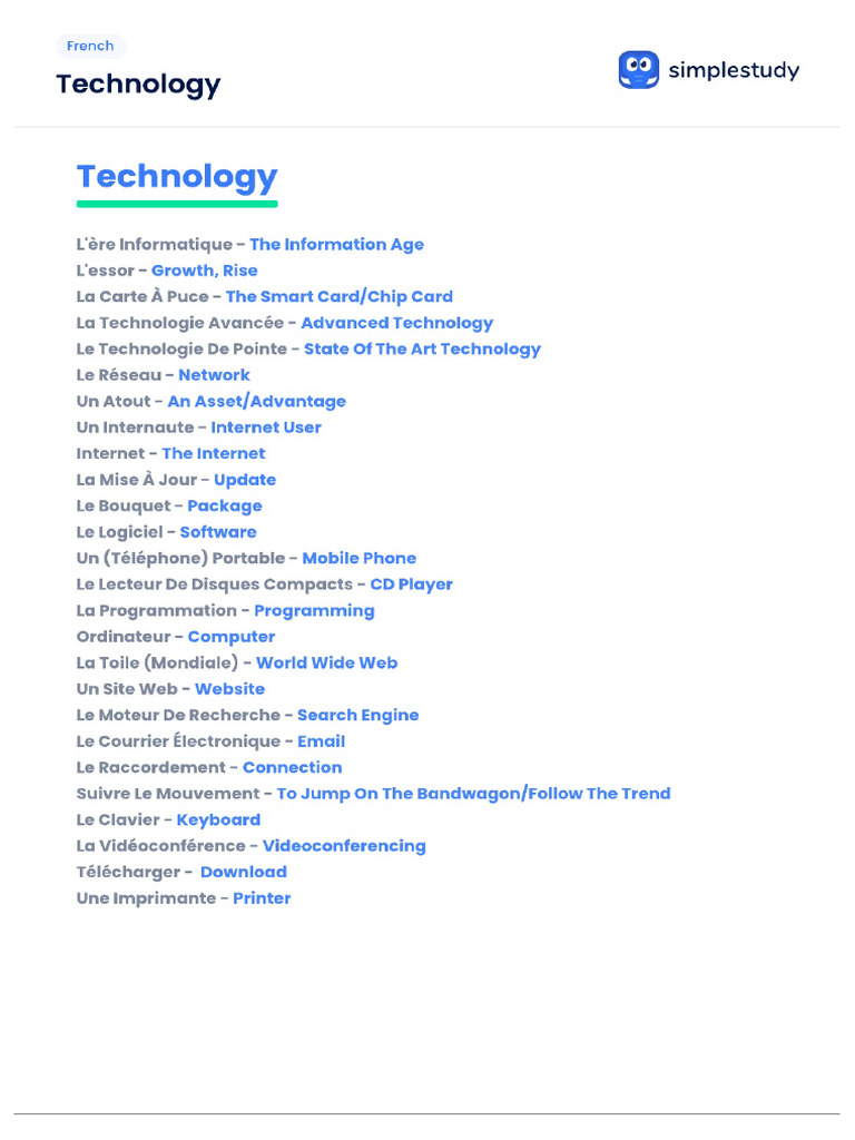 Technology French | PDF