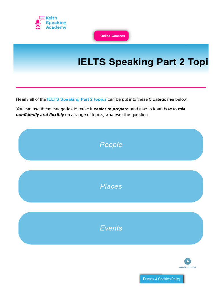 IELTS Speaking Part 2 Preparation Guide | PDF | International English ...
