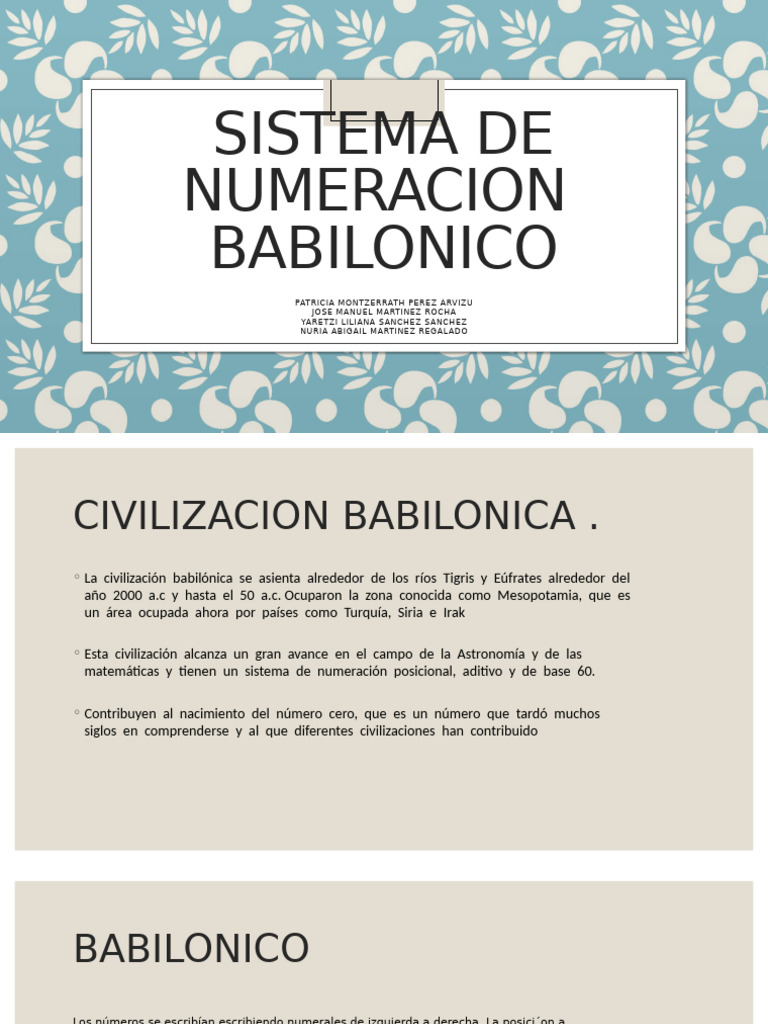 Sistema de Numeracion Babilonico | PDF