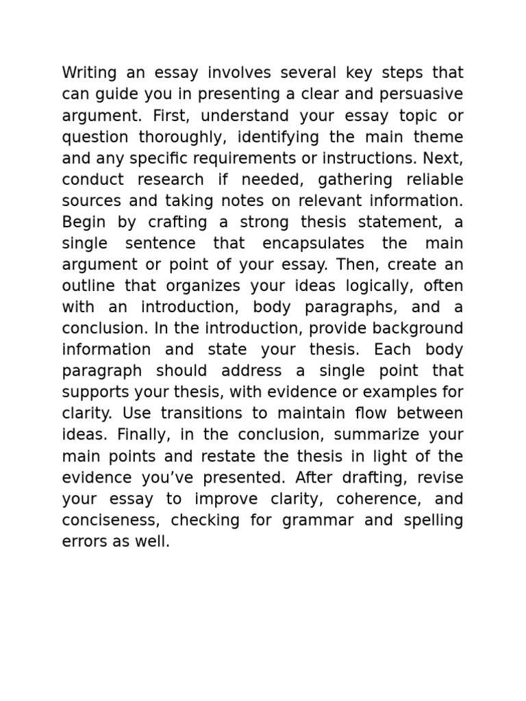 How To Write An Essay | PDF