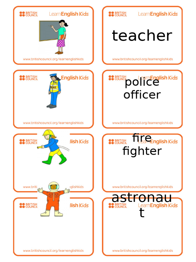 Flashcards Jobs Set 1 | PDF