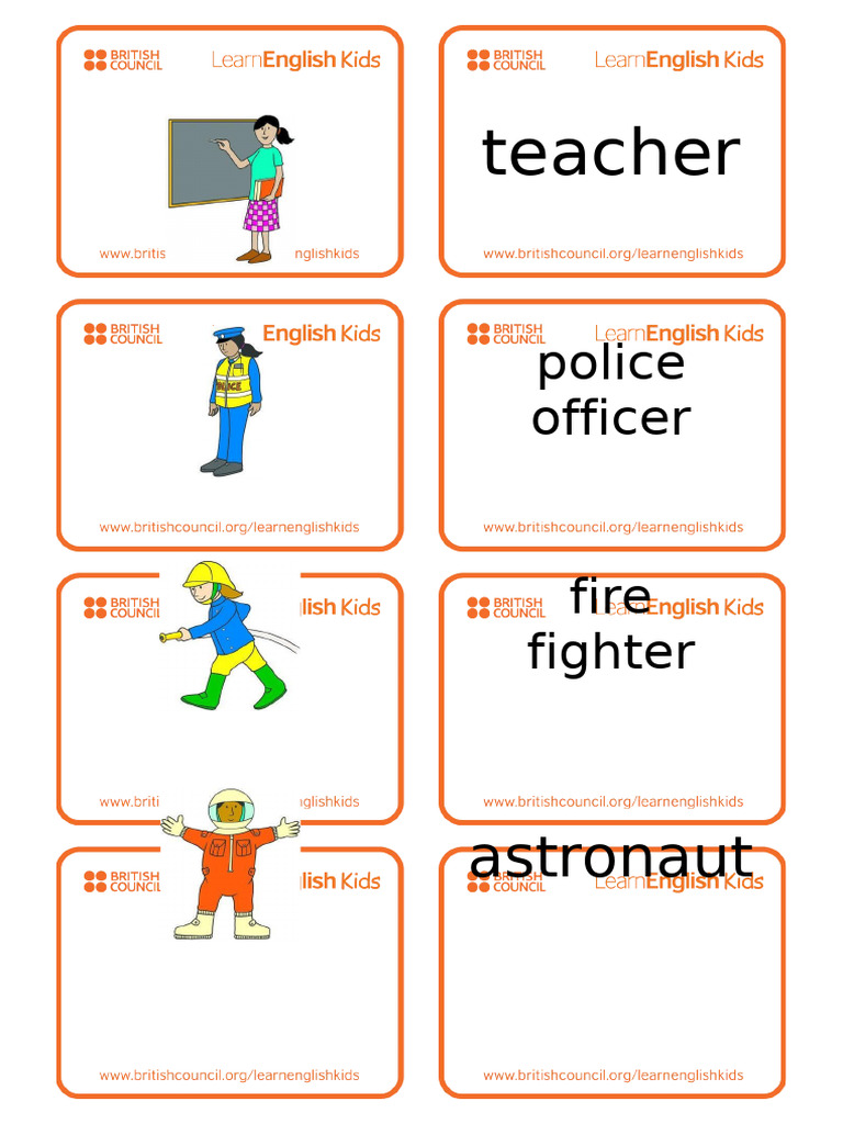Flashcards Jobs Set 1 | PDF
