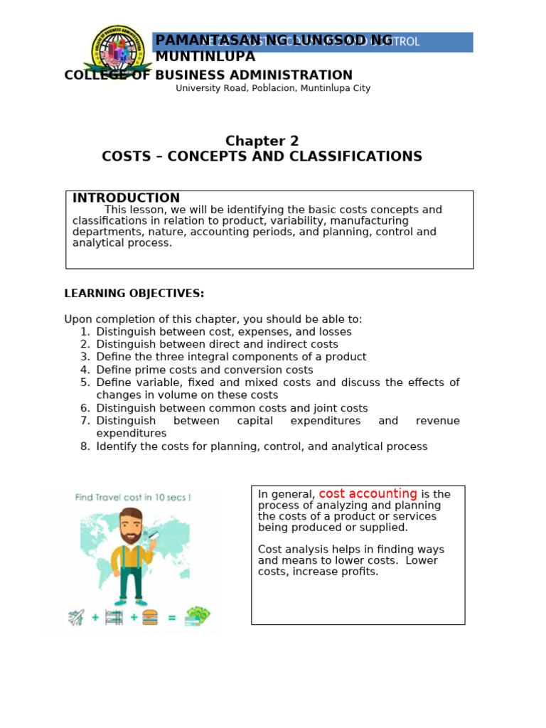 Cost Accounting Concepts and Classifications | PDF | Cost Accounting ...