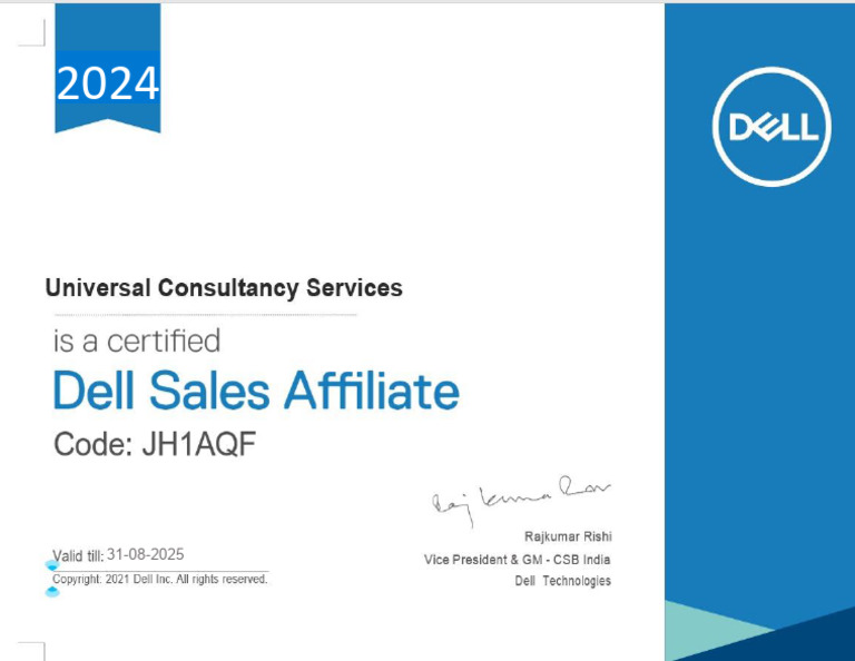 Dell Certificate | PDF
