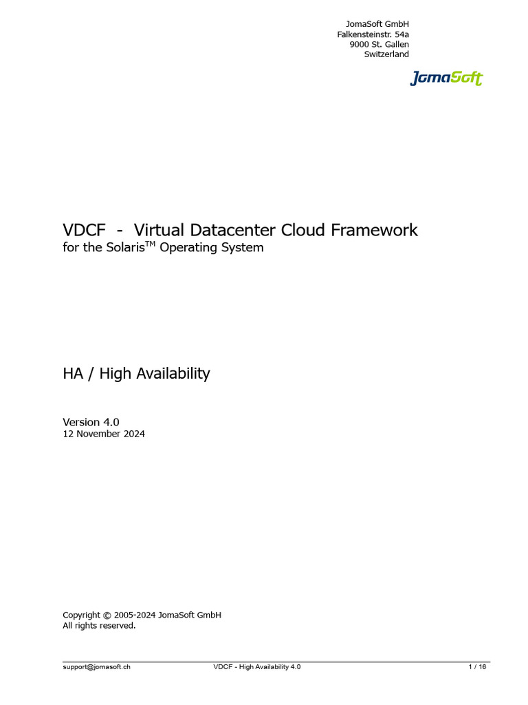 VDCF High Availability | PDF | Computer Cluster | Server (Computing)