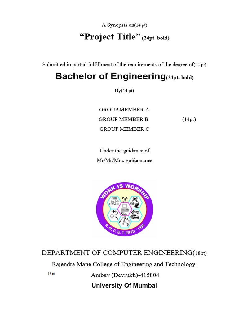 Engineering Project Synopsis Pdf Computing