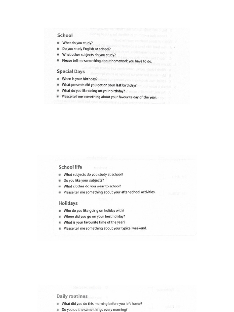 Speaking Question | PDF