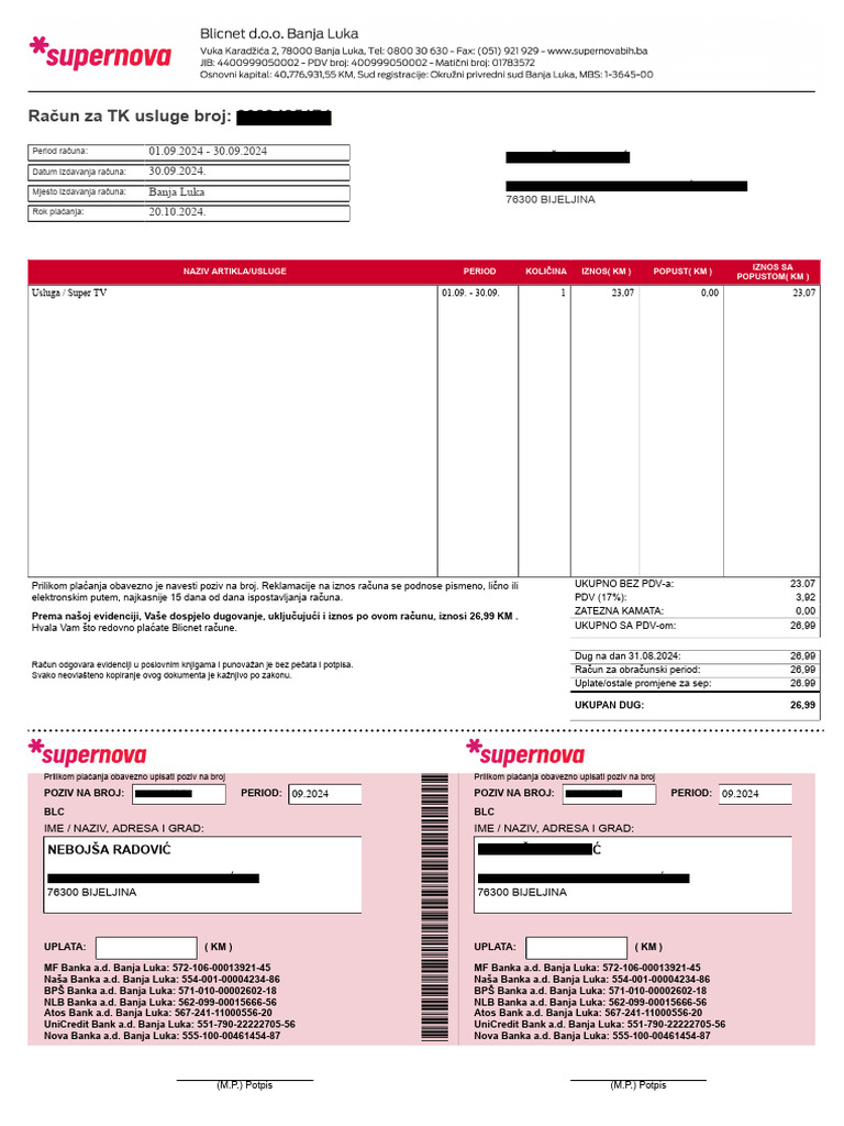 Supernova Racun 2024-09 | PDF