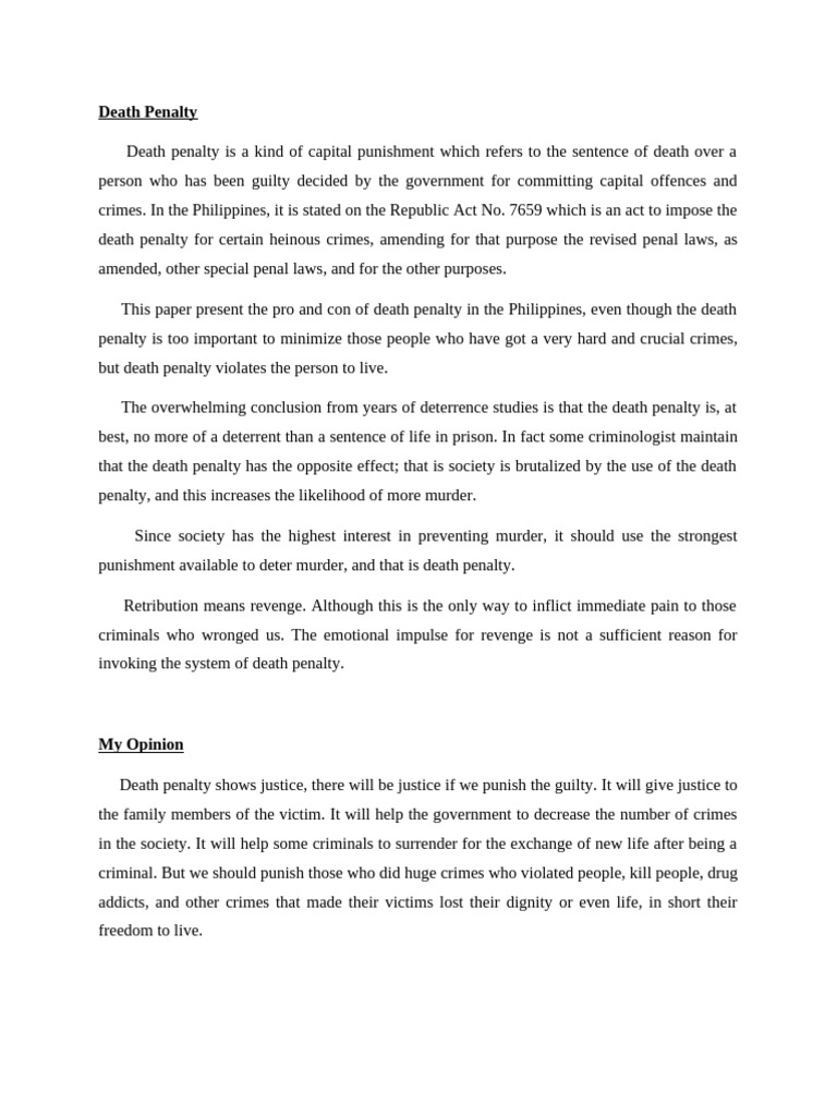 Death Penalty | PDF | Social Science | Self-Improvement