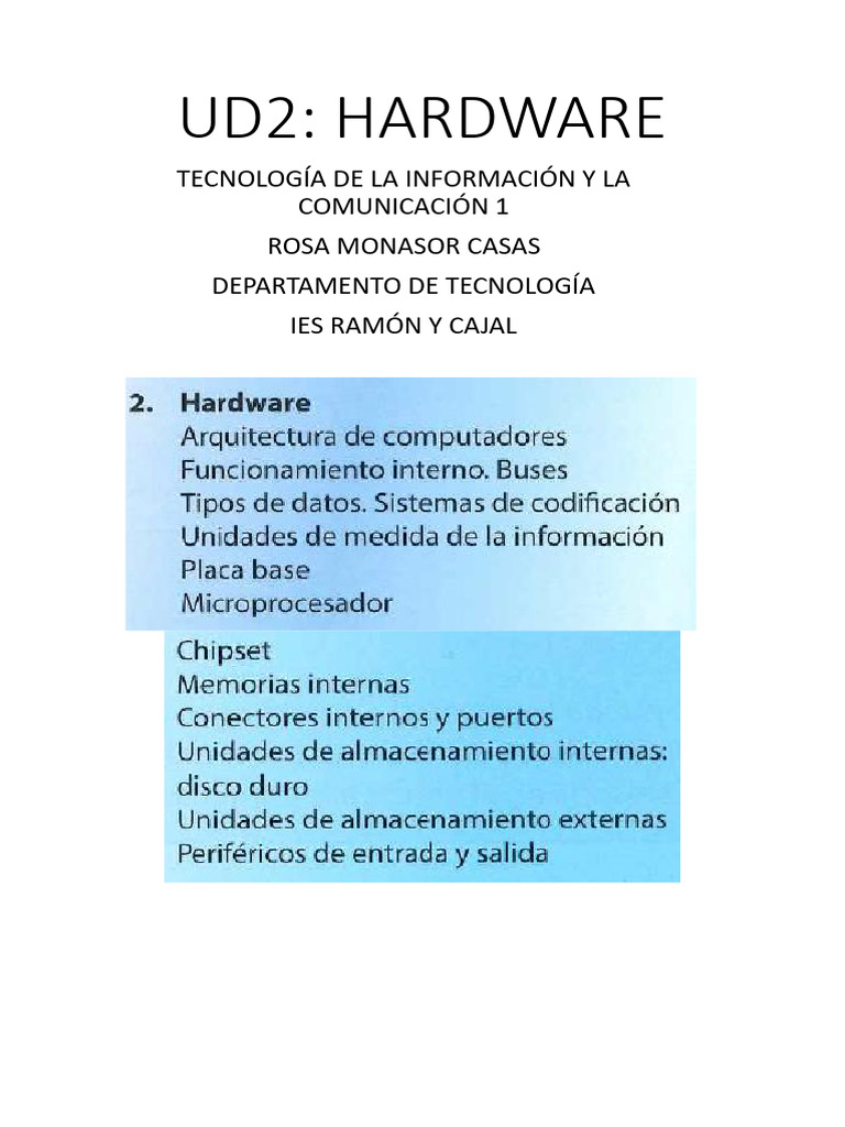 Ud2 Hardware | PDF | Tecnología