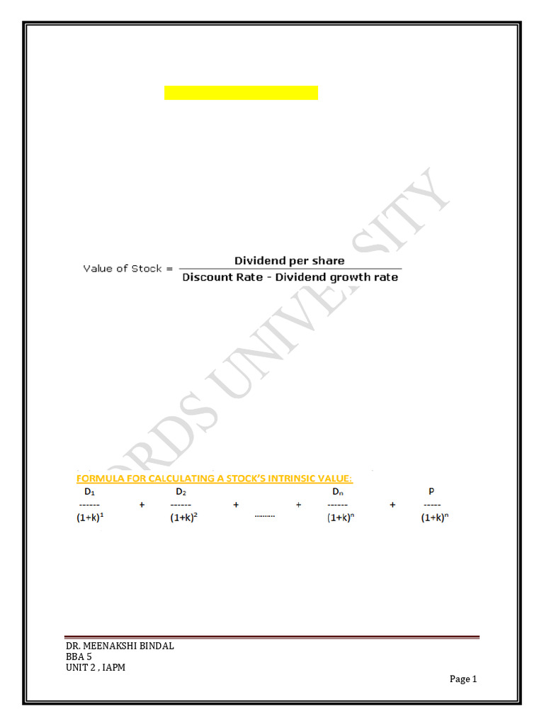 Unit 2 IAPM | PDF | Technical Analysis | Stocks