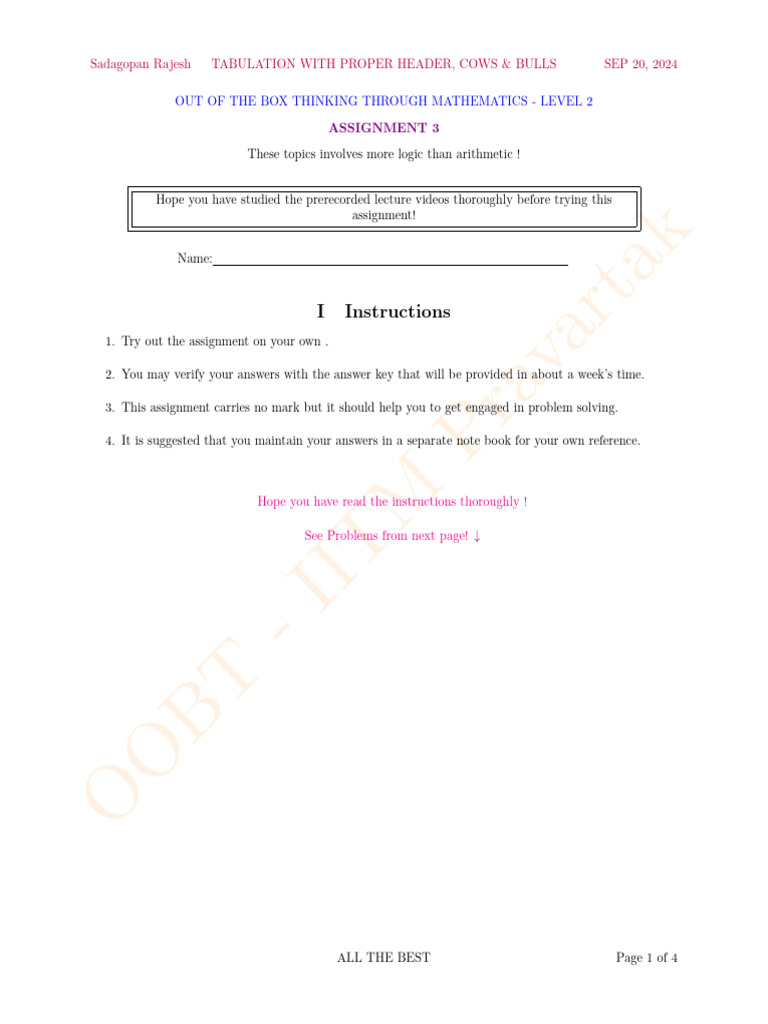 Level 2- Assignment 3 | PDF | Mathematics