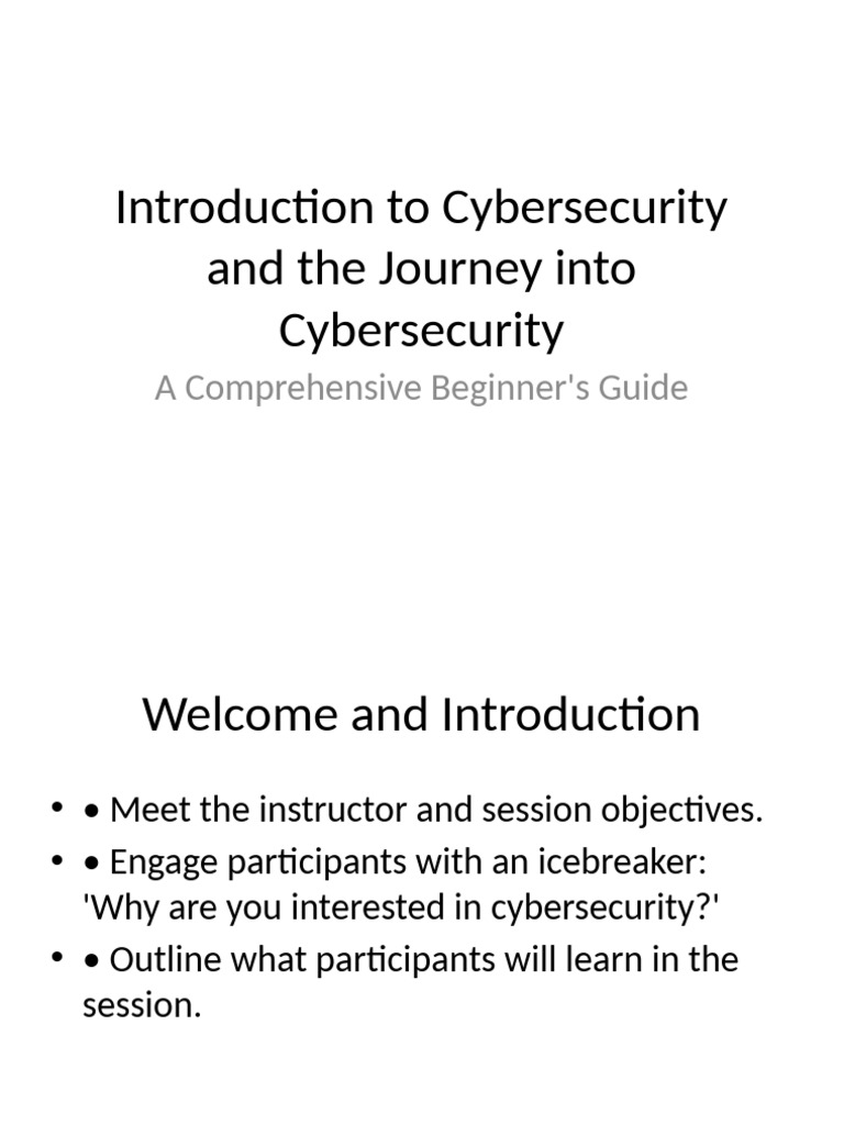 Introduction To Cybersecurity Presentation | PDF