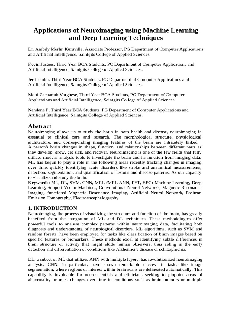 Applications of Neuroimaging Final | PDF | Neuroimaging | Medical Imaging