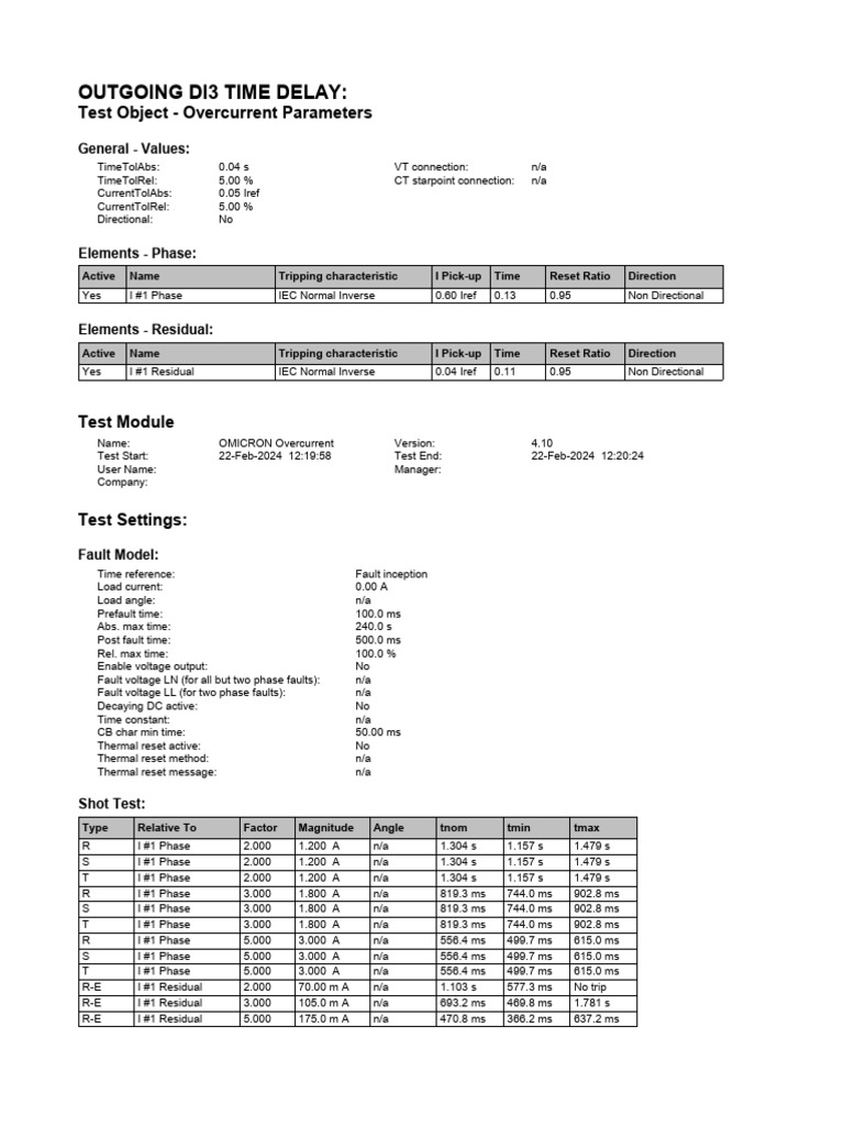 Outgoing Di3 Time Delay | PDF | Electromagnetism | Electrical Engineering