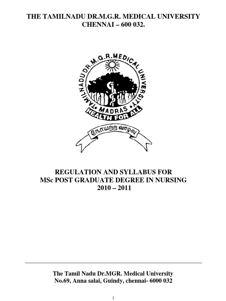 MSC (N) Syllabus | PDF | Nursing | Thesis