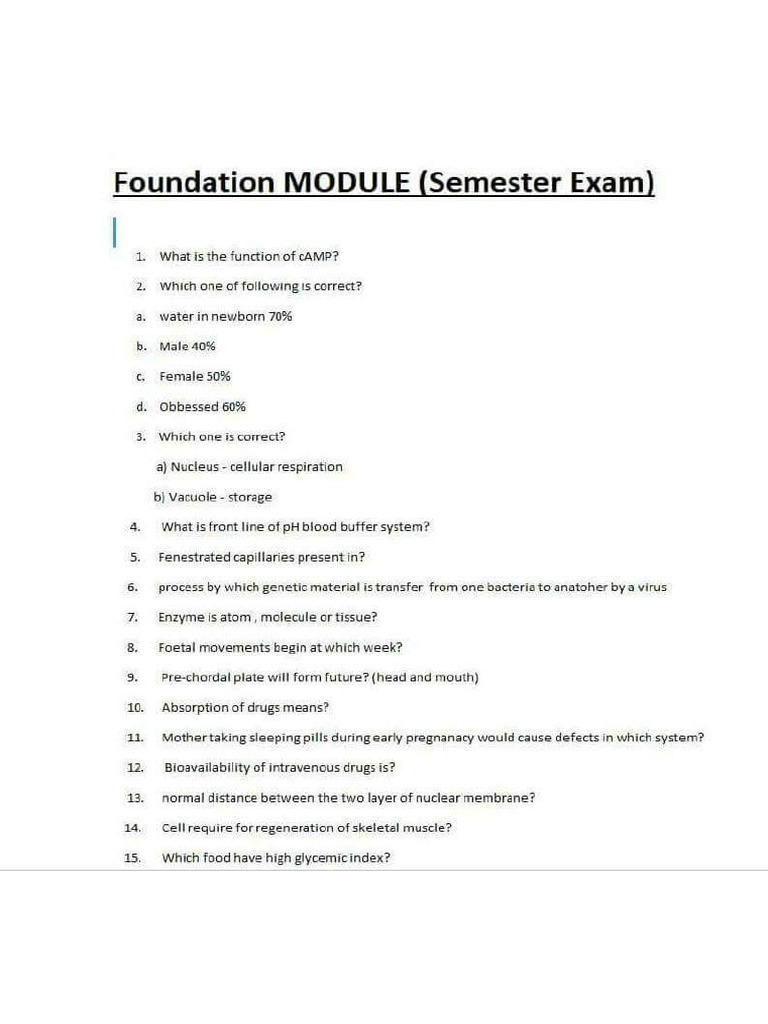 Foundation Module Past Papers 1 | PDF