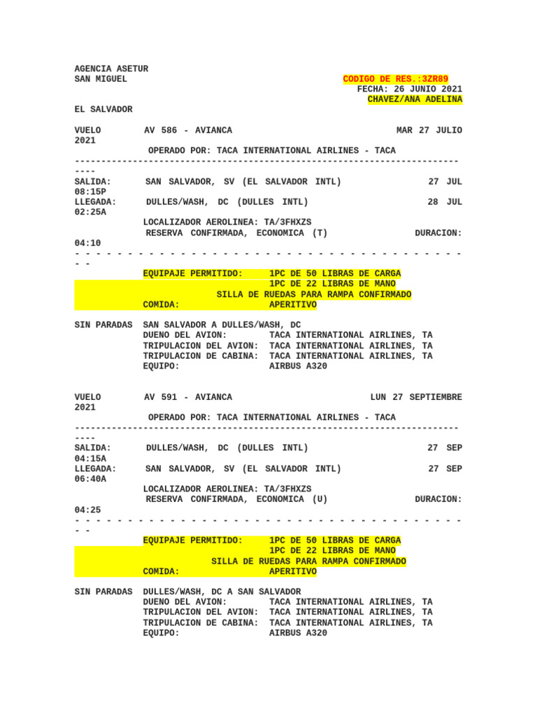 Ana Chavez | PDF | aerolíneas | Aviación Civil