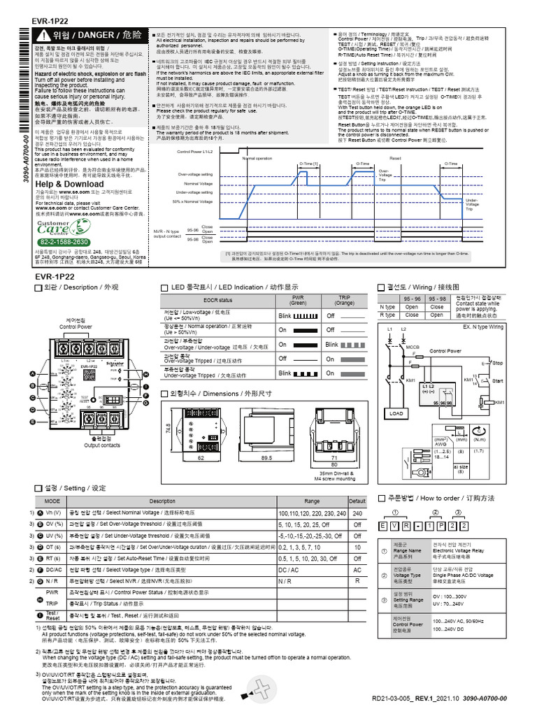 RD21-03-005 - REV.0 - A7 Type (NEW EVR-1P22, EVR1P) - Oct2021 - 1008 | PDF