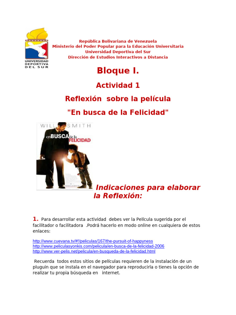 Indicaciones para La Reflexion de La Pelicula | PDF | Informática