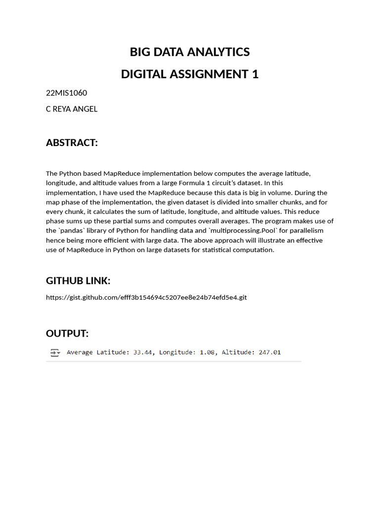 Big Data Analytics Da1 | PDF