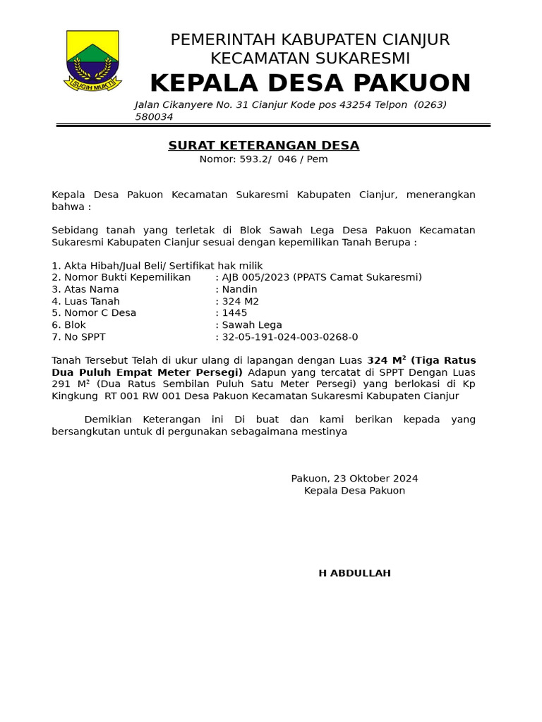 Perubahan SPPT | PDF