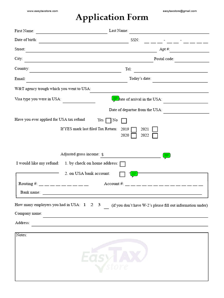 USA Tax Refund Application Form | PDF | Internal Revenue Service | Taxes